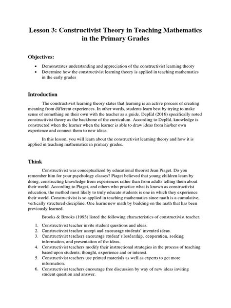 Constructivist Classroom Pdf