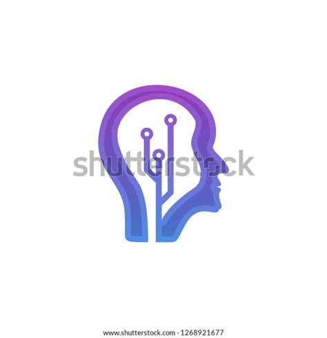 Head Tech Logo Concept Brain Robotic Stock Vector Royalty Free