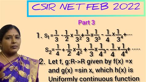 Csir Net Feb Mathematical Science Question And Its Solutions Youtube