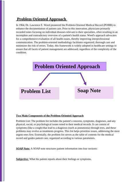 Problem Oriented Approach 2 Pdf Medical Diagnosis Clinical Medicine
