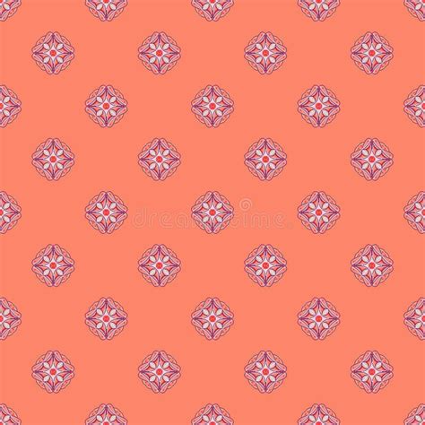 Pattern With Decorative Symmetric Ornament Stock Vector Illustration