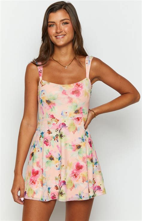 Eleanora Pink Floral Mini Dress Beginning Boutique