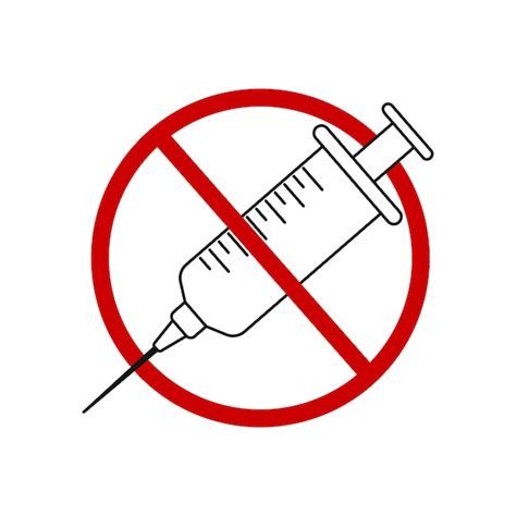 Stop símbolo narcótico ícone anti vacinação não conceito de drogas