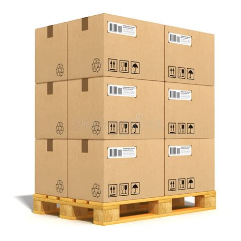 Boîtes En Carton Sur La Palette D expédition Illustration Stock