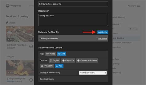Metadata Profiles Warpwire