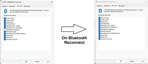 Services Tab On Bluetooth Headphones Keeps Getting Reset Back To