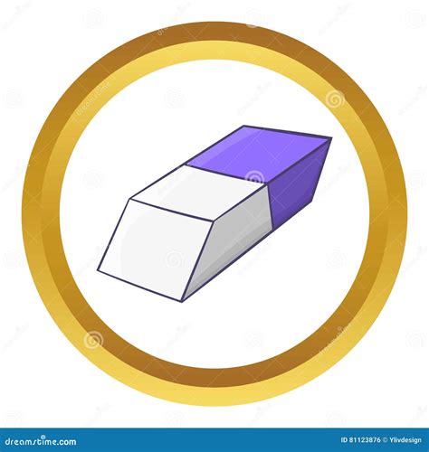 Blue And White Rubber Pencil Eraser Vector Icon Stock Vector