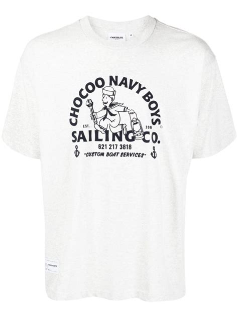 Chocoolate Logo Print Cotton T Shirt Farfetch