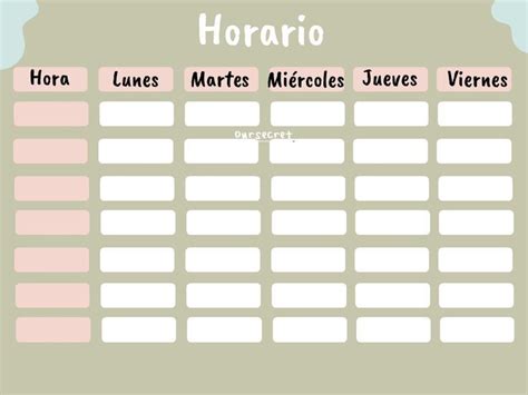 Horarios Para Imprimir Horarios Para Imprimir Horario De Colegio