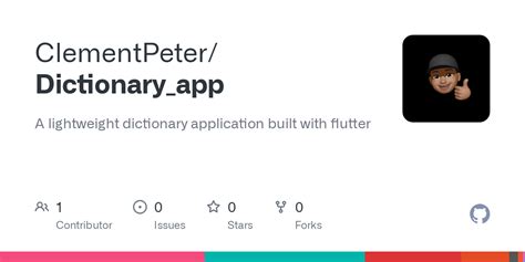 GitHub ClementPeter Dictionary App A Lightweight Dictionary Application Built With Flutter