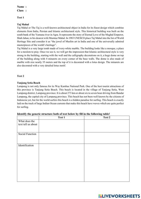 Analyze Descriptive Text Worksheet Live Worksheets Worksheets Library