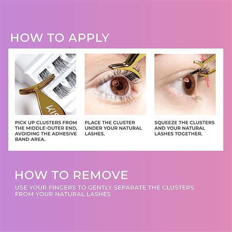 Kiss Impress Press On Falsies Eyelash Clusters Kit Natural Black 20