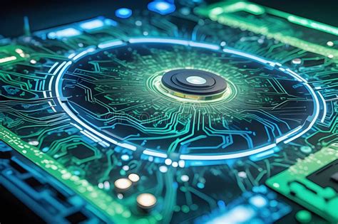 Intricate Central Processing Unit On Circuit Board Stock Illustration
