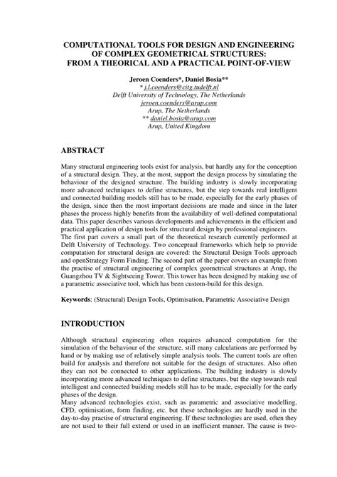 pdf computational tools for design and engineering of complex