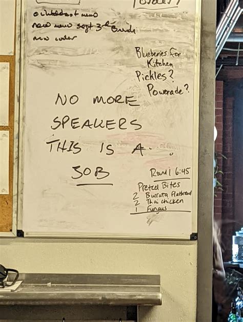 We Love A Good Passive Agressive Note From The Chef R Kitchenconfidential