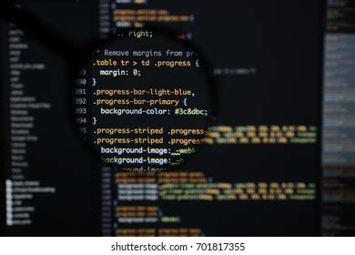 Real Css Code Developing Screen Programing Stock Photo