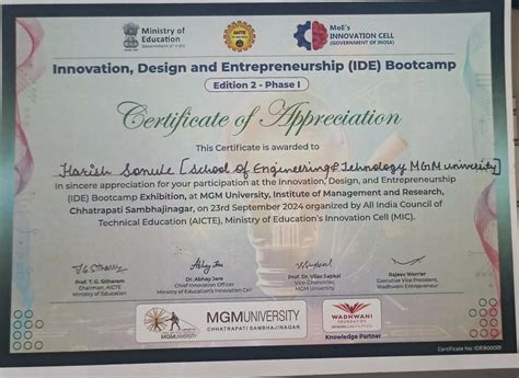 Harish Sonwale On Linkedin Innovation Entrepreneurship Aicte Mic