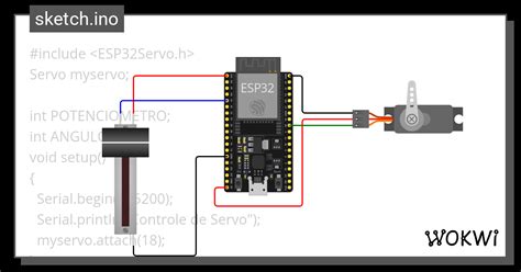 controlando um servomotor wokwi esp32 stm32 arduino simulator