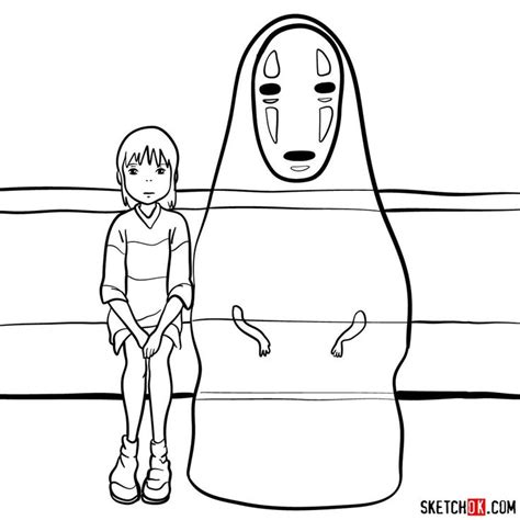 How To Draw Chihiro And No Face Together Drawings Book Art Drawings