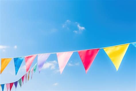 Premium Photo Colorful Triangle Flag For Decoration