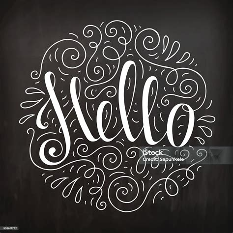 말풍선이 있는 귀여운 카드 레터링hello 고풍스런에 대한 스톡 벡터 아트 및 기타 이미지 고풍스런 그리기 긍정적인 감정