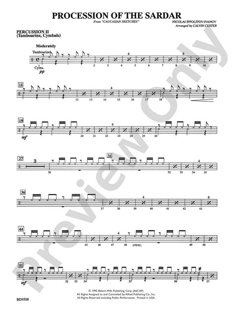 Procession Of The Sardar From Caucasian Sketches 2nd Percussion 2nd