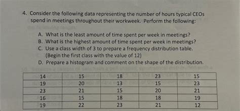 solved 4 consider the following data representing the