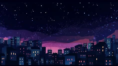 City Gradient Night Starry Sky Background Beautiful Starry Sky
