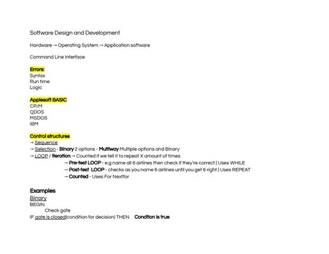 Control Structures Software Design And Development Notes Software Design And Development