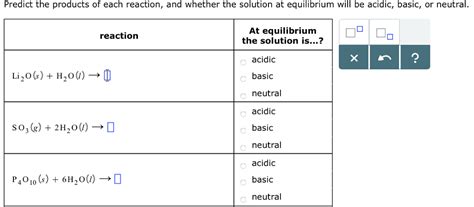 Solved Predict The Products Of Each Reaction And Whether Chegg
