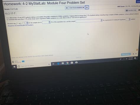 Homework 4 2 Mystatlab Module Four Problem Set Save Score 0 Of 5 Pts