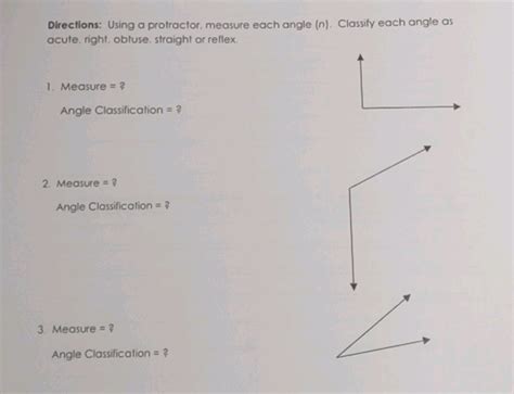 Directions Using A Protractor Measure Each Studyx