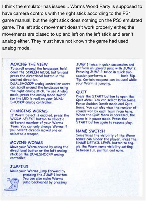 Worms World Party Has Emulation Issues On The Ps5 Official Release R