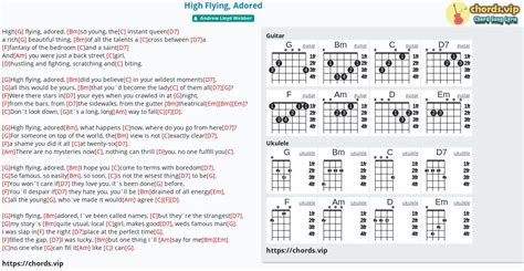 Chord High Flying Adored Tab Song Lyric Sheet Guitar Ukulele