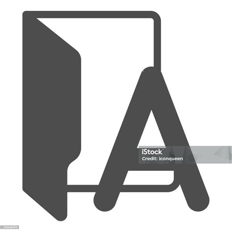 글꼴 폴더 솔리드 아이콘 Windows 팩 개념 벡터 그래픽입니다 첫 번째 알파벳 문자 흰색 배경에 타이포그래피 기호 모바일