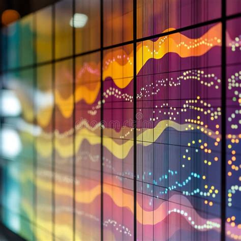 Vibrant Data Visualization With Colorful Wave Patterns On Digital