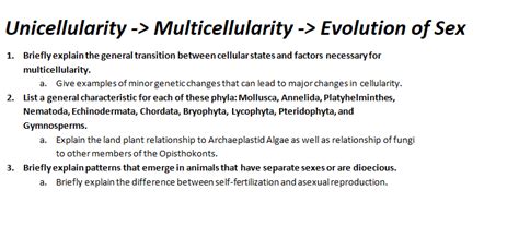 Unicellularity Multicellularity Evolution Of