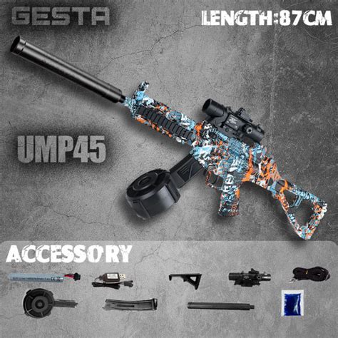 Riffle Ump45 Electric Autosemimanual Gel Blasters Pellets Gun