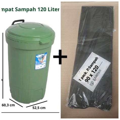 Promo Tong Sampah Besar Roda 120 Liter Tempat Sampah Besar Roda Green