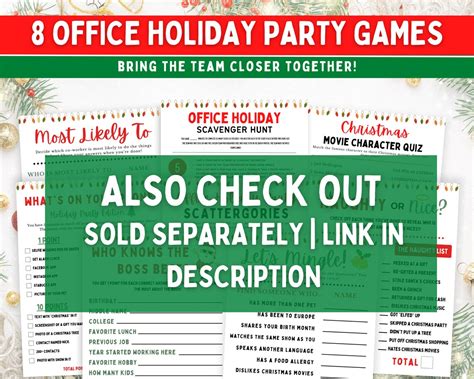 Holiday Party Game Christmas Printable Game Party Starter Etsy