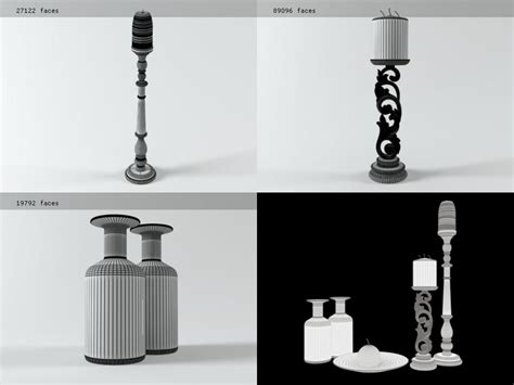 캔들 세트 02 3d 모델 19 Max C4d Fbx Unknown Free3d