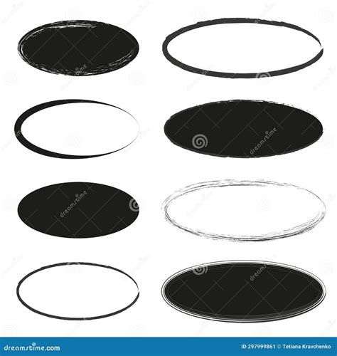 Hand Drawn Ellipse Doodles Vector Illustration Eps 10 Stock Vector