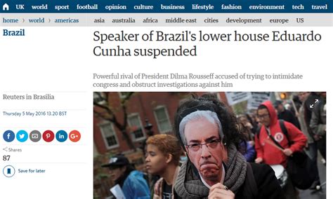 Imprensa Estrangeira Repercute Afastamento De Cunha Do Cargo Jornal O