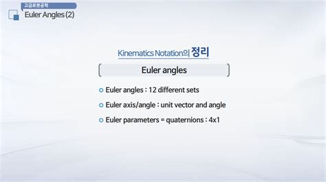 Robot Manipulator And Underwater Robot Application 3주차 3 4 Euler Angles