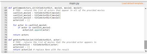 Solved main py Load default template 孔乃乃乃形刀仍归 a 弘 Chegg com