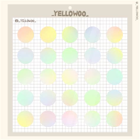 그라데이션 동그라미 스티커 세트