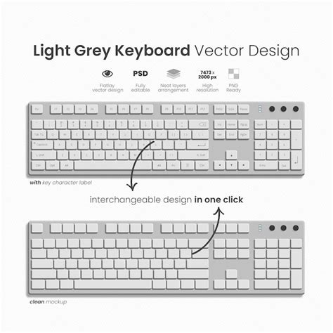 Premium Psd Psd Light Grey Keyboard Mockup