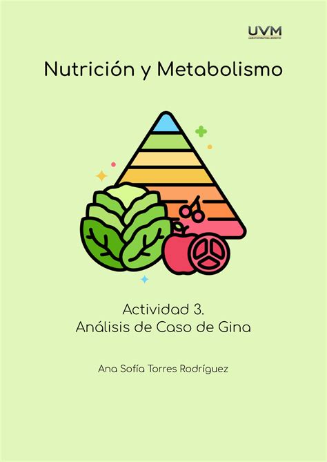 Caso de Gina Act 3 Trabajo Nutrición y Metabolismo Actividad 3