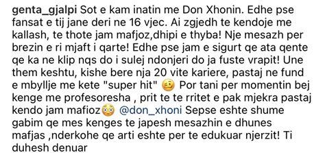 Genta Gjalpi Revoltohet Me Don Xhon Bej Si Don Corleone Dhe Ik Ne