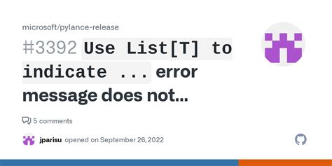 Use List T To Indicate Error Message Does Not Provide The